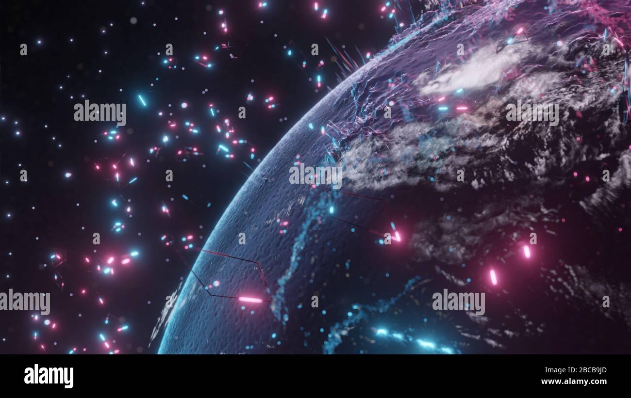 Abstract futuristic planet Earth Stock Photo - Alamy