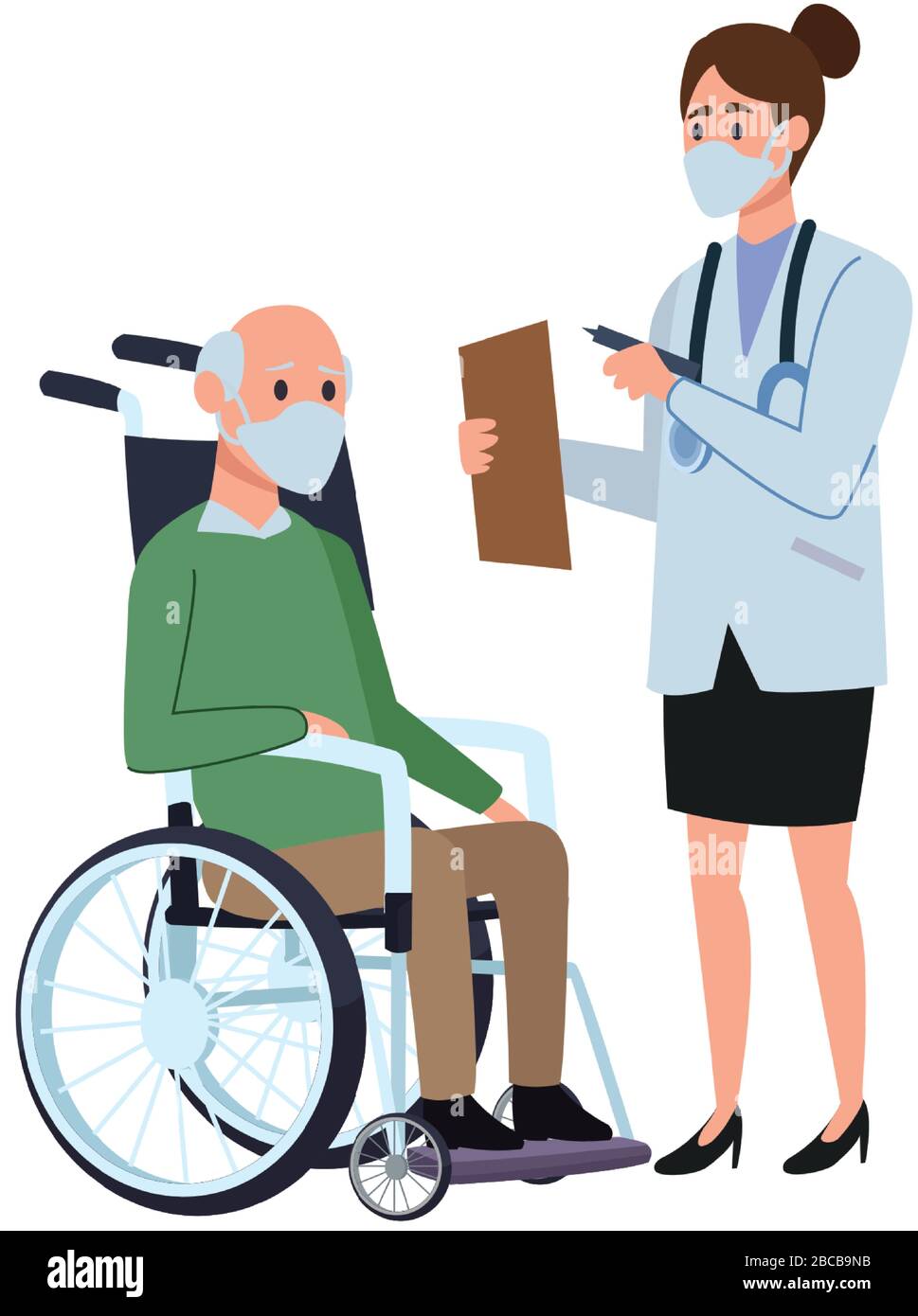 Senior woman in safety mask Stock Vector Images - Alamy