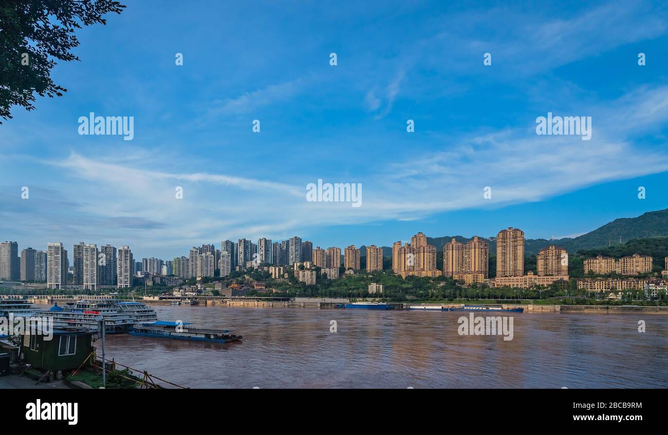 Chongqing, China - August 2019 : View of the Chongqing Wharf and ...