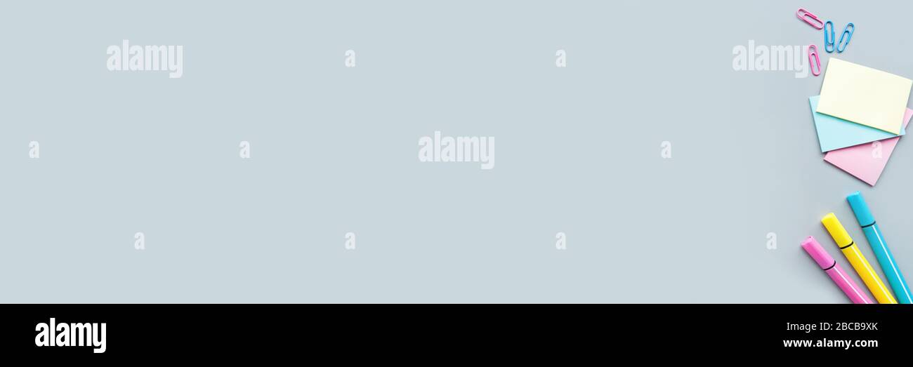 Back to School background with place for text. Horizontal banner for ...