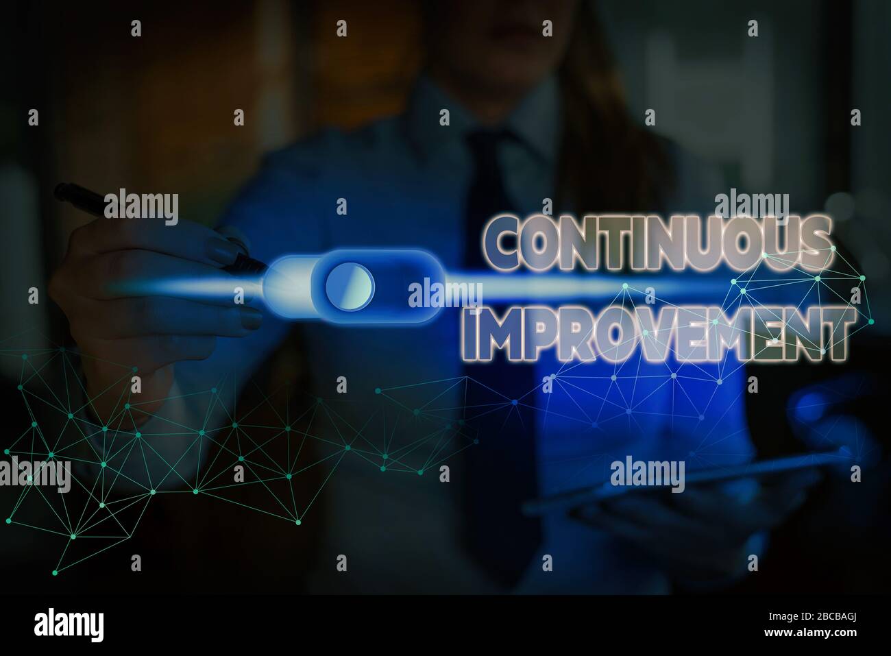 Text sign showing Continuous Improvement. Business photo text ongoing ...