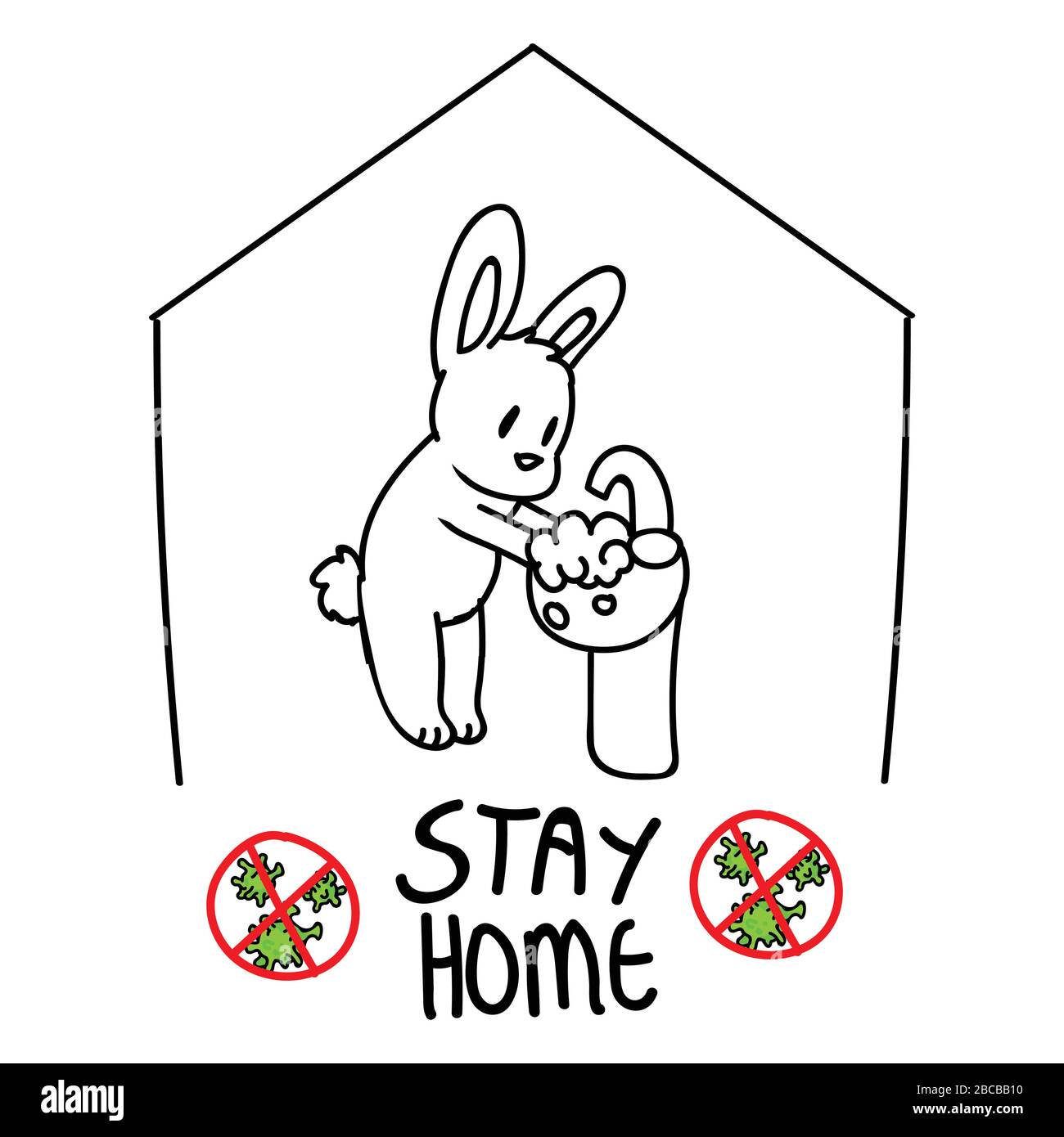 Rabbit washing Stock Vector Images - Alamy