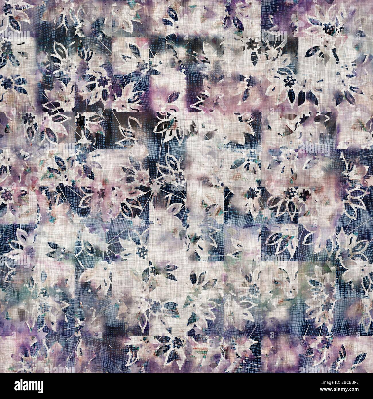 Mixed media collage aged seamless pattern swatch Stock Photo - Alamy