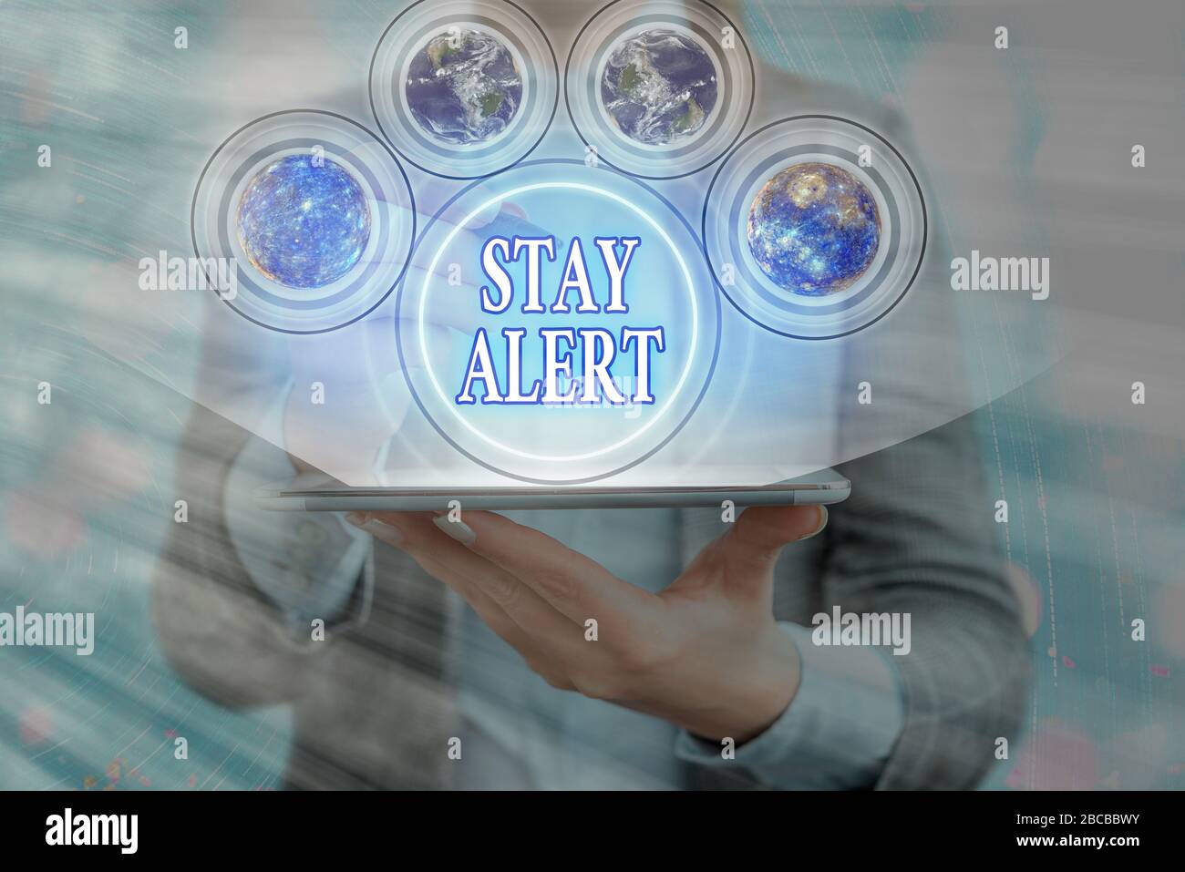 Word writing text Stay Alert. Business photo showcasing Paying full ...