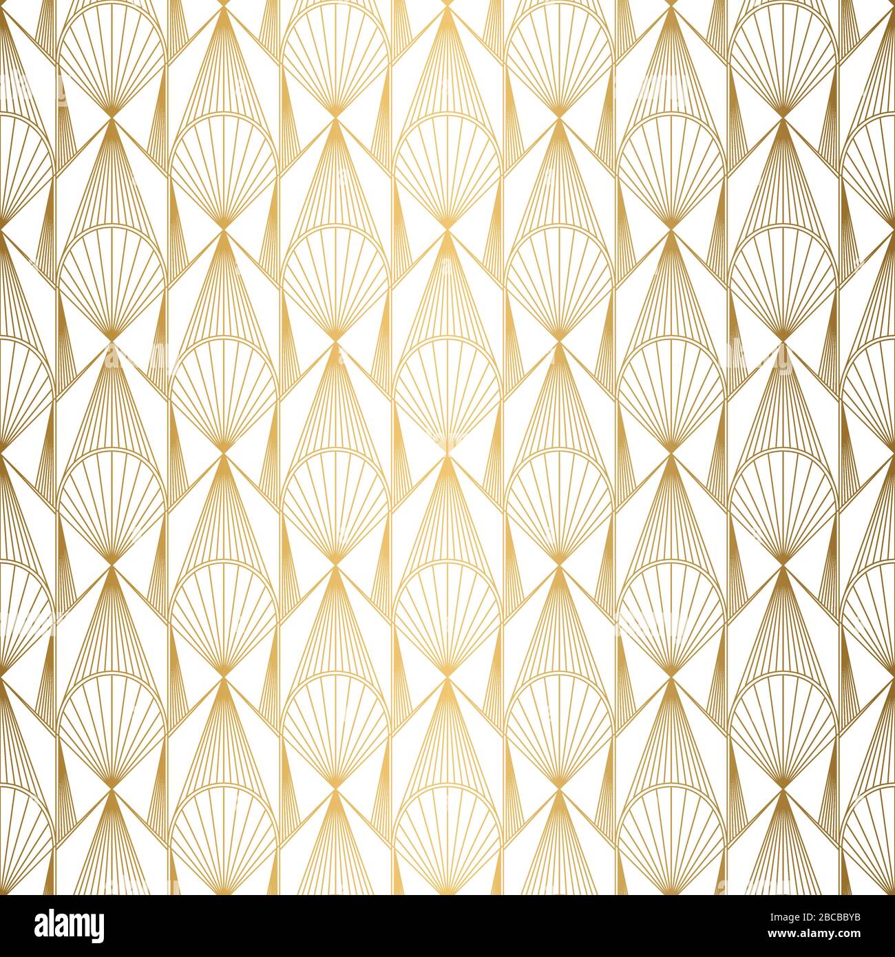 Art Deco pattern. Seamless white and gold background. Wedding ...