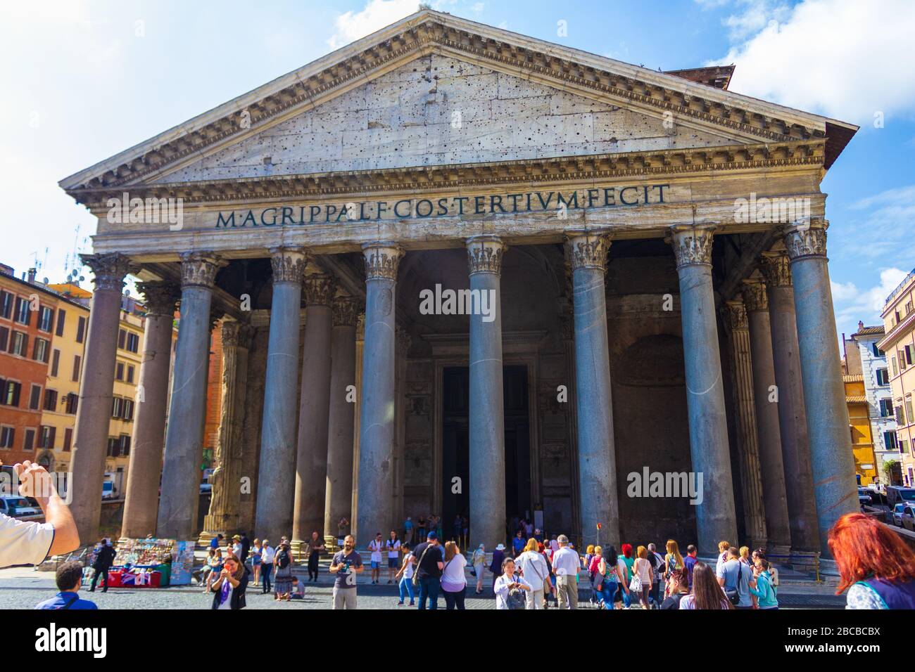 The Piazza della Rotonda-city square in Rome, Italy,the Pantheon ...