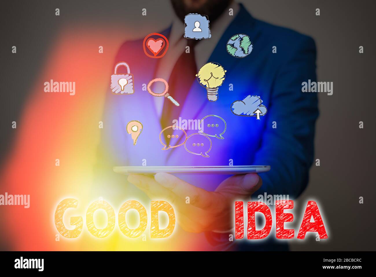 Conceptual hand writing showing Good Idea. Concept meaning an excellent ...