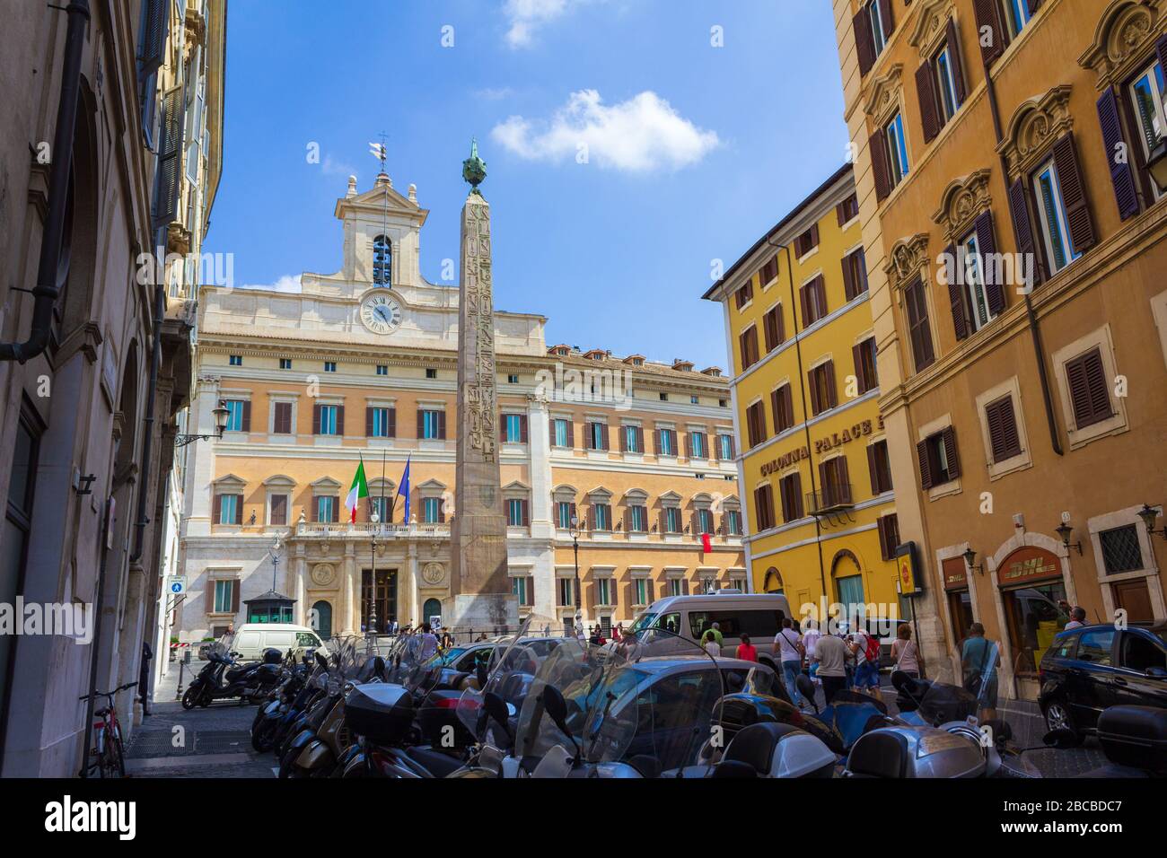 Piazza di Monte Citorio in the historic heart of Rome with Palazzo ...