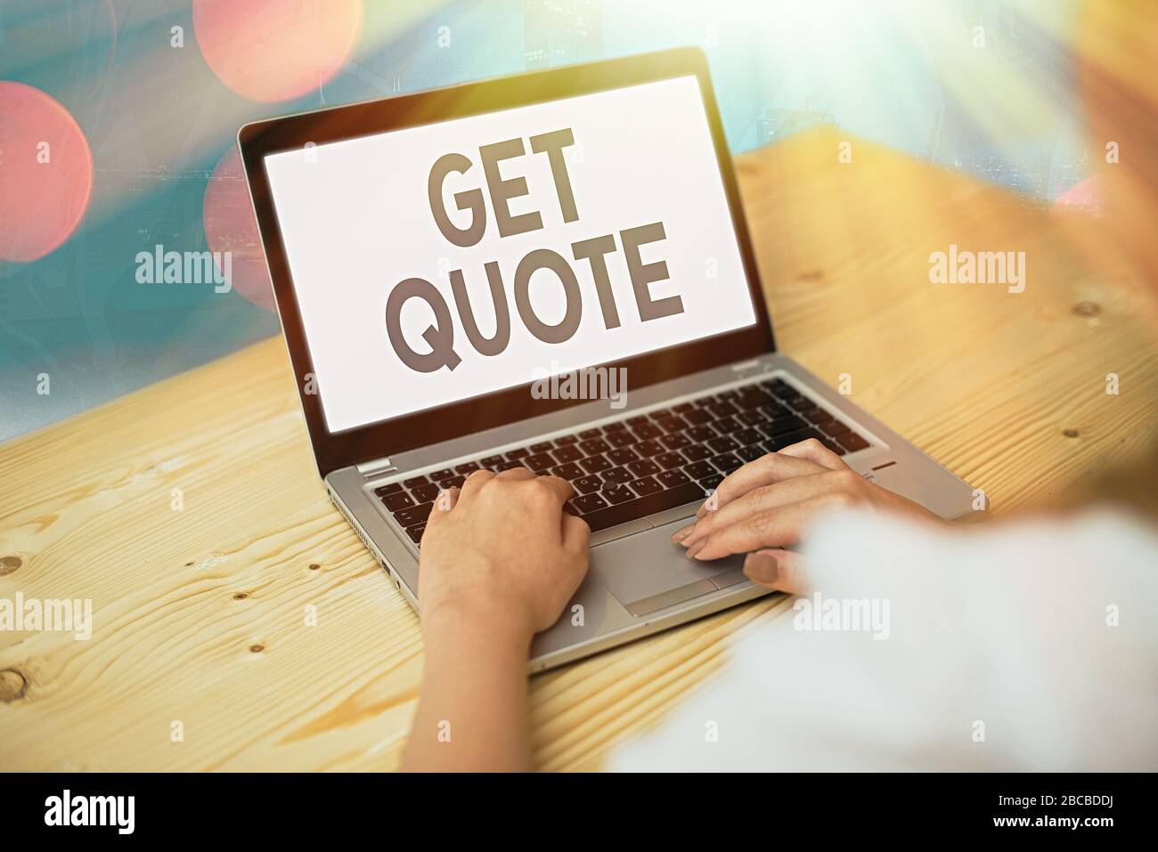 Conceptual hand writing showing Get Quote. Concept meaning the most ...