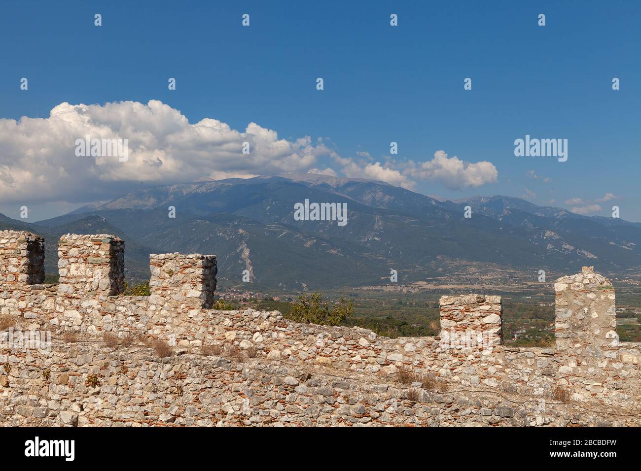 Walls of medieval castle Platamon, Greece. Summer time Stock Photo - Alamy