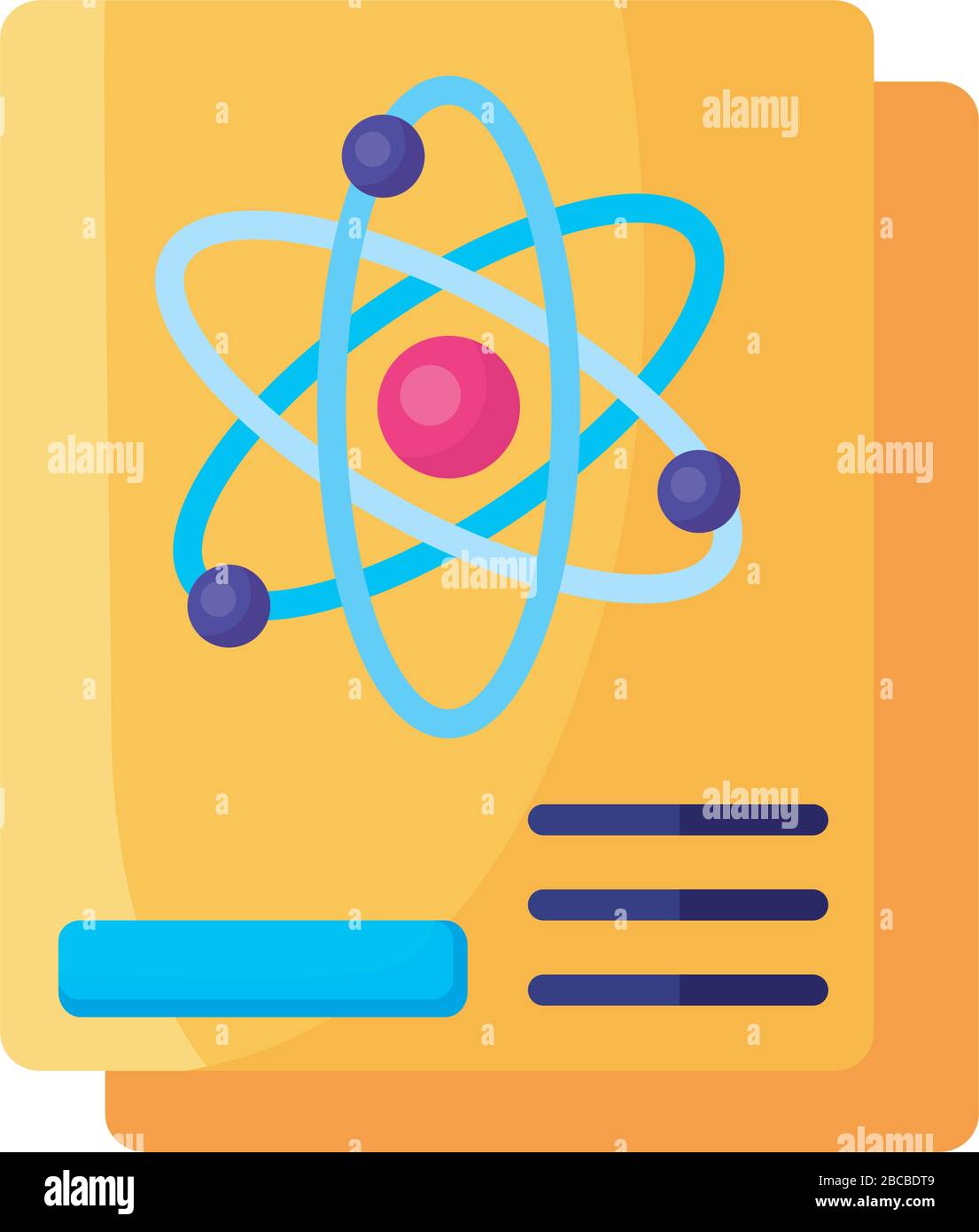 atom medical symbol in document detailed style icon Stock Vector Image ...