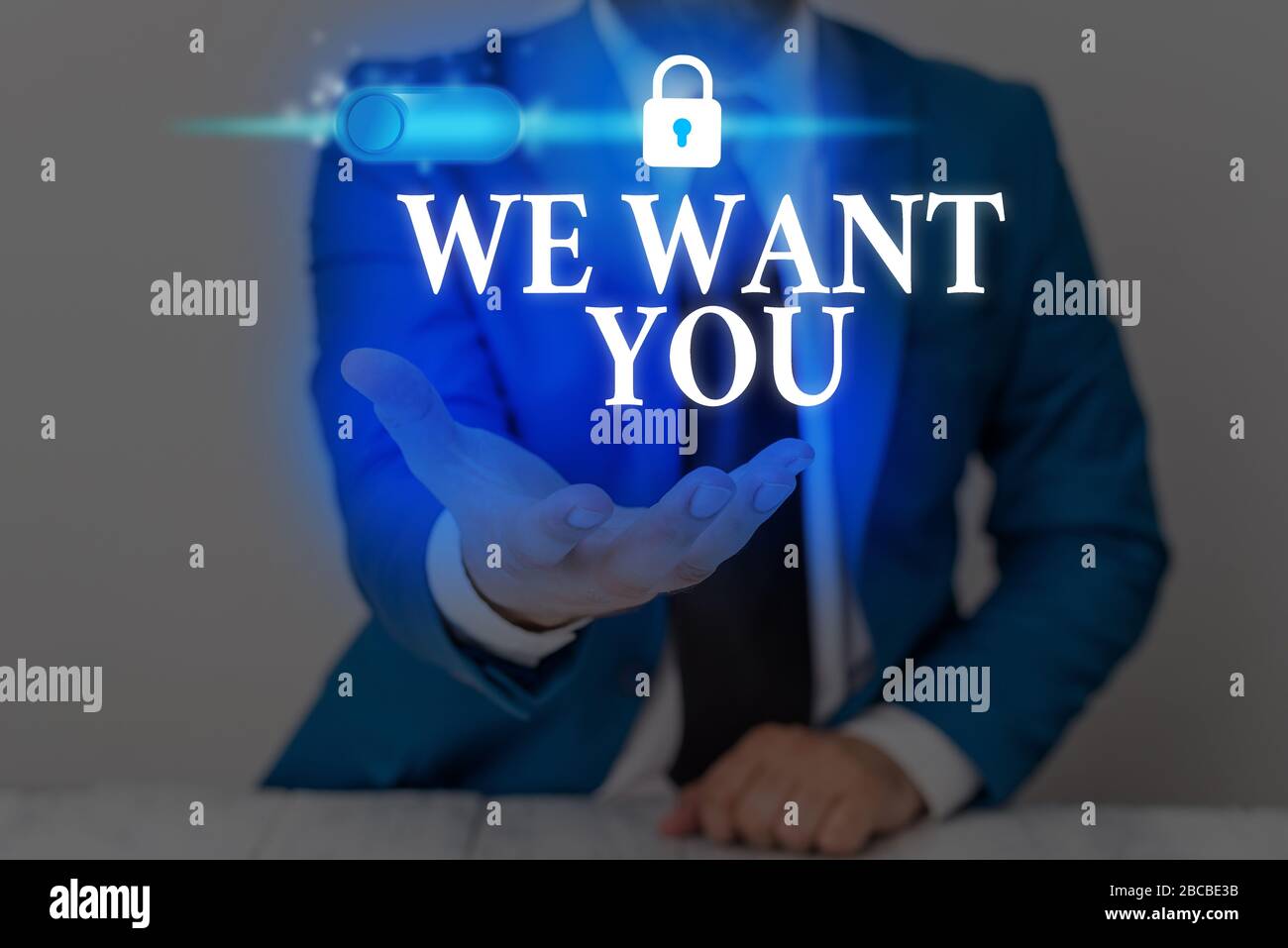 Text sign showing We Want You. Business photo text having a desire or ...