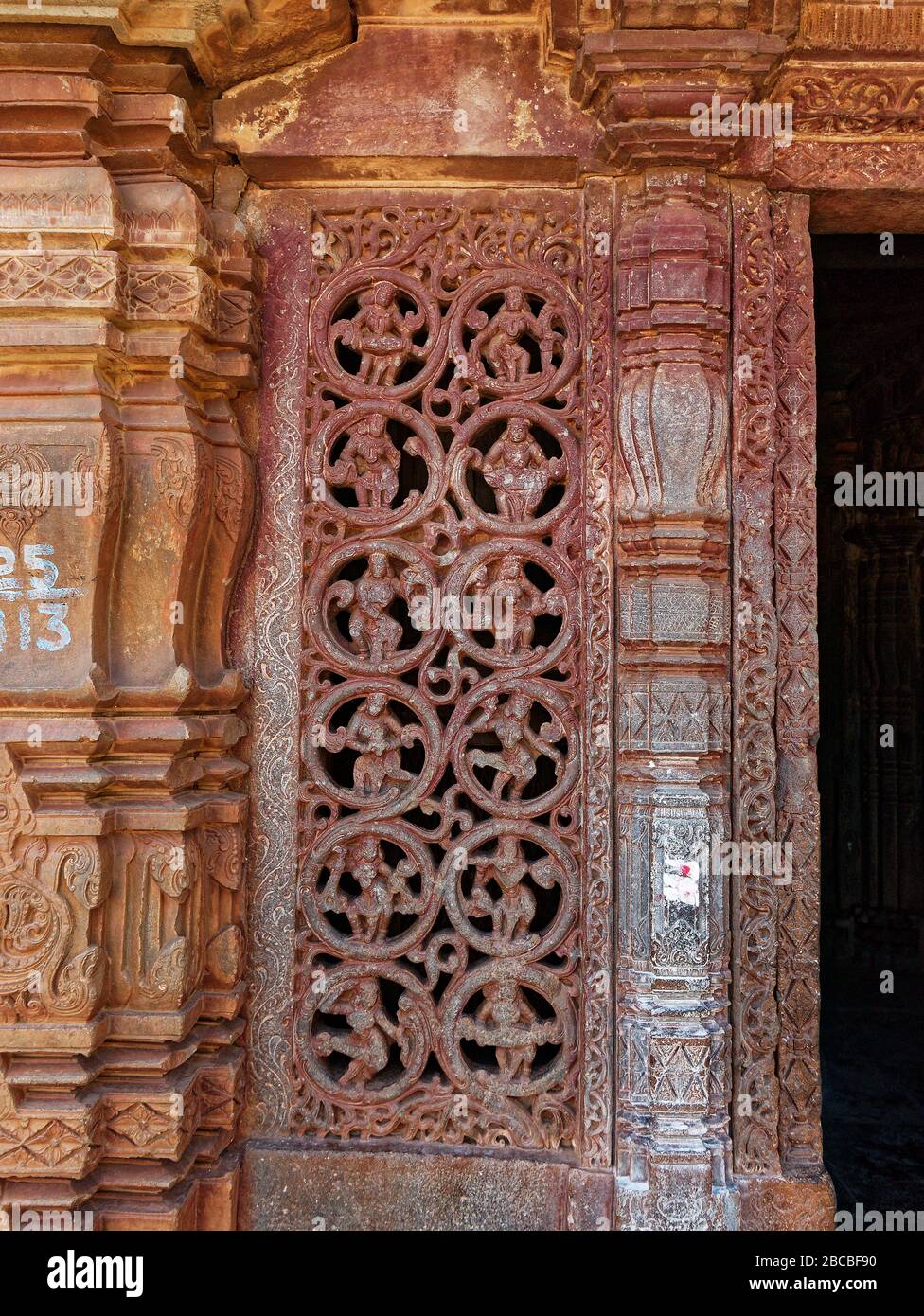 Decorative carving on window in stone Stock Photo - Alamy