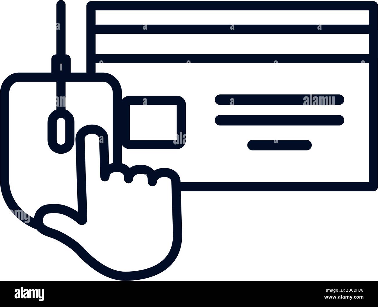 shopping online concept, hand cursor with mouse and credit card icon ...