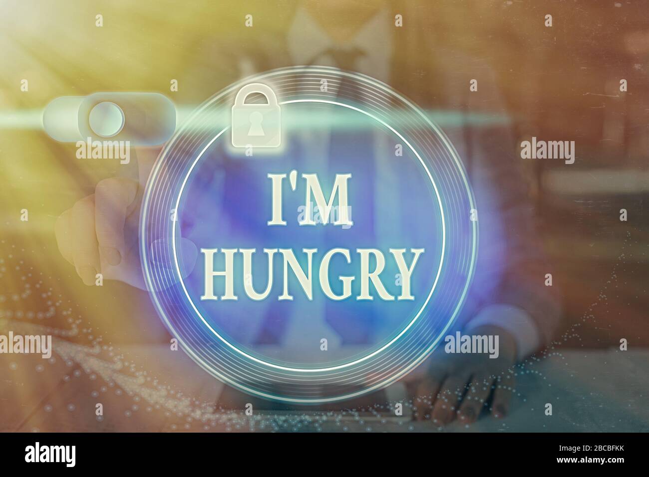 Word writing text I M Hungry. Business photo showcasing having a strong ...