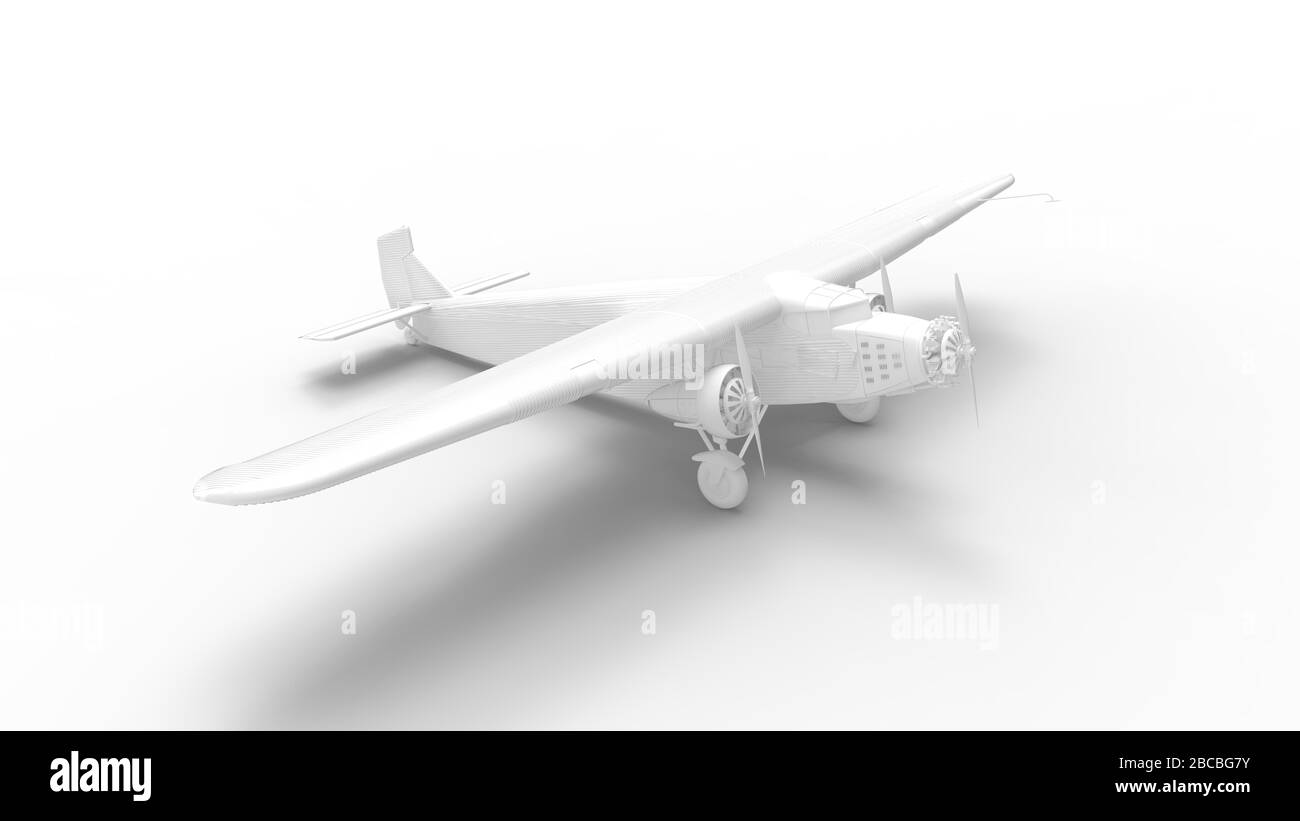 3D rendering of a airplane dual prop proppellor vintage plane Stock ...