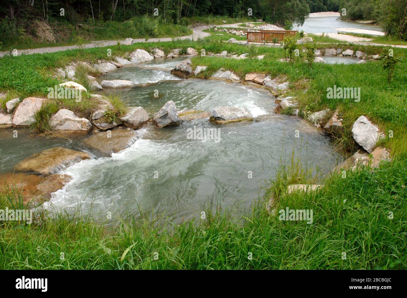 fish ladder at river Isar in Bavaria, Germany Stock Photo - Alamy