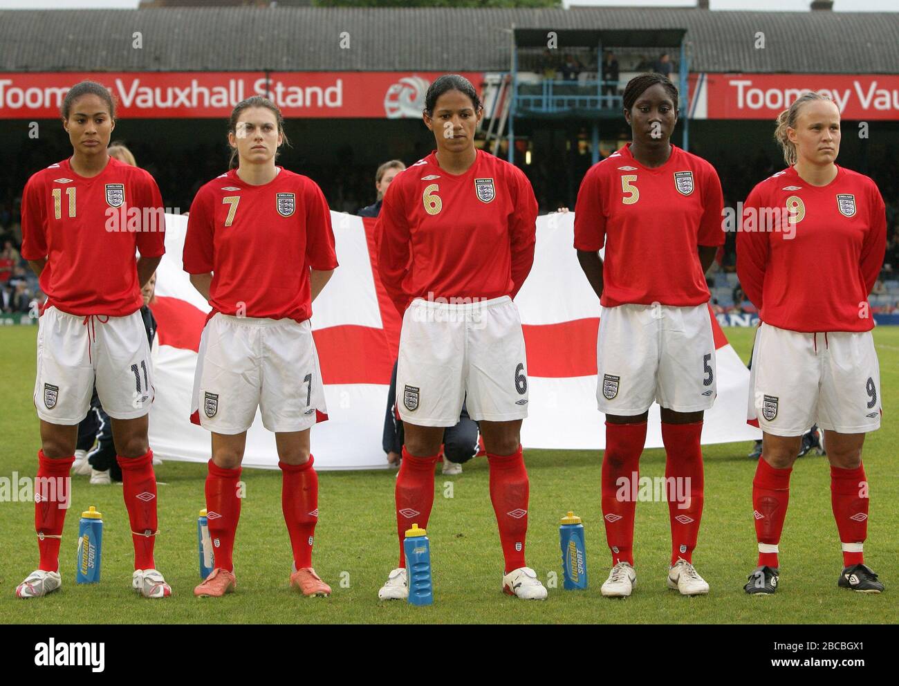 England line up for the national anthem Stock Photo - Alamy
