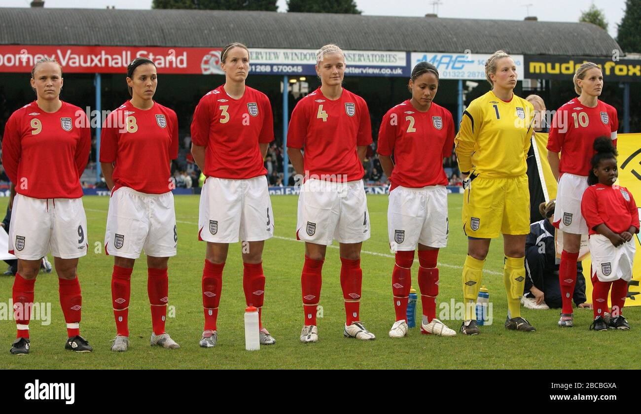 England line up for the national anthem Stock Photo - Alamy