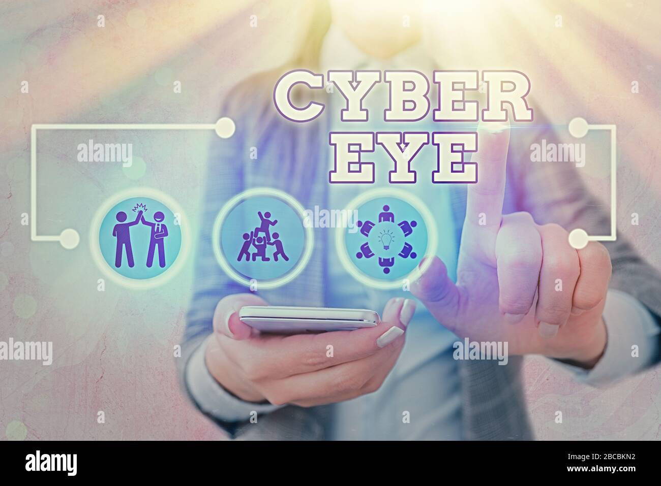 Writing note showing Cyber Eye. Business concept for tool engages in ...
