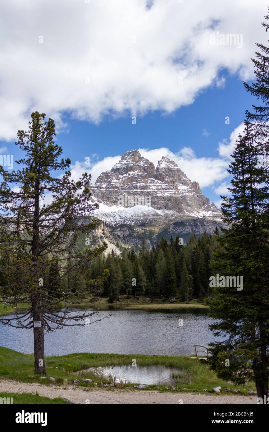 The famous mountains of the UNESCO World Heritage Dolomites Alps in ...