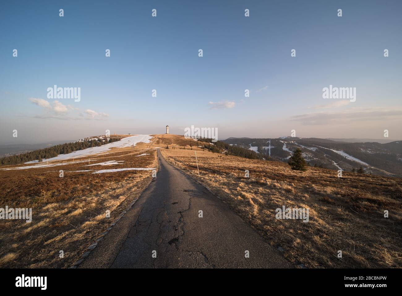 evening landscape in southern Germany on the Feldberg 1493m. the ...