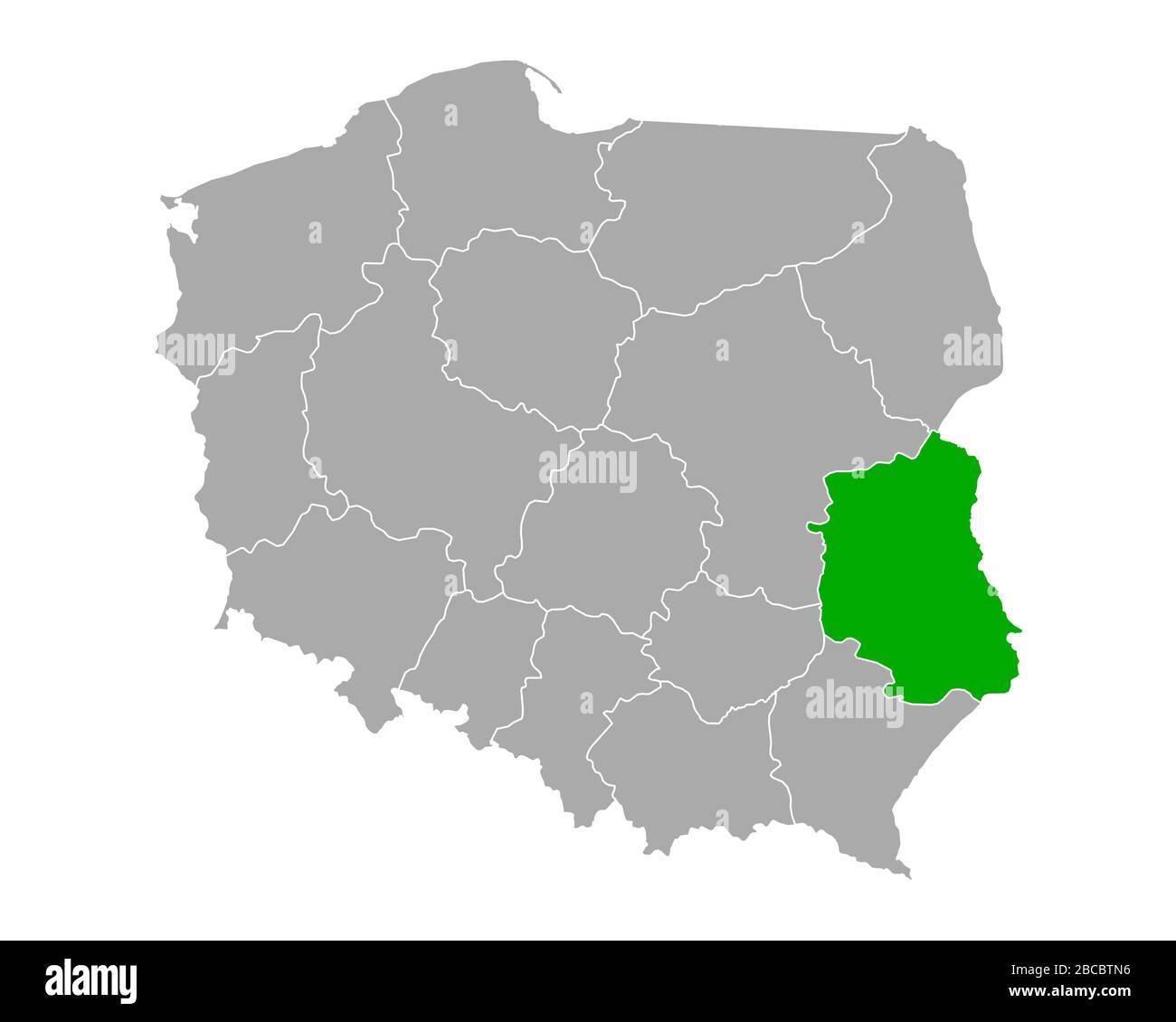 Map of Lubelskie in Poland Stock Photo - Alamy