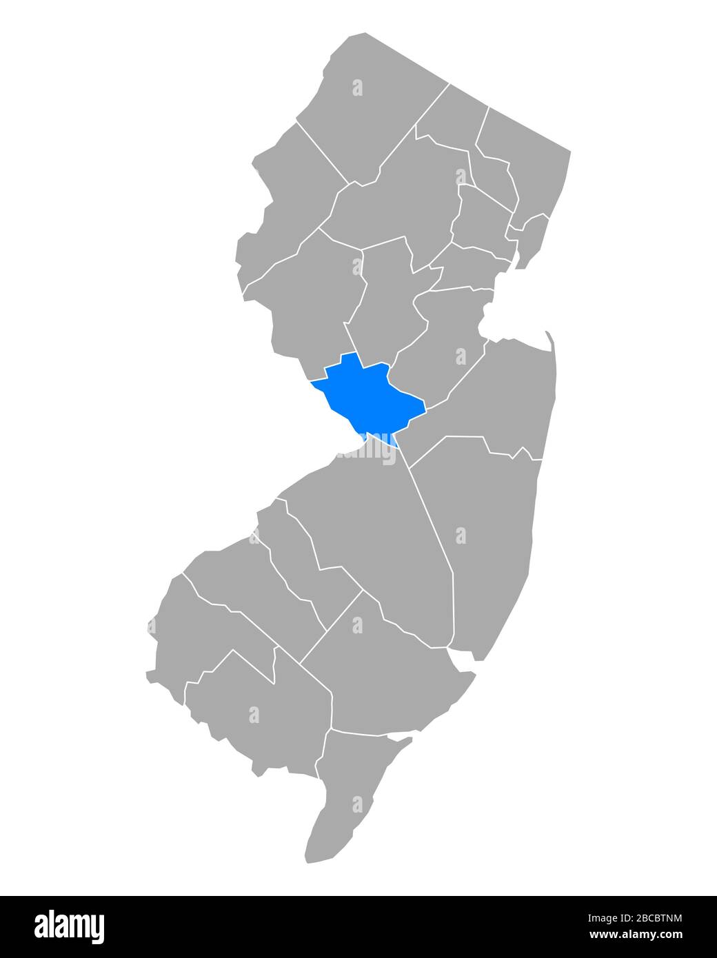 Map of Mercer in New Jersey Stock Photo - Alamy