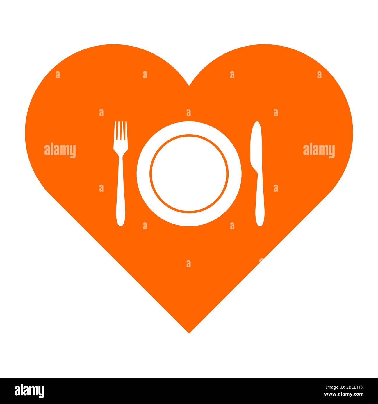 Cutlery and heart Stock Photo - Alamy