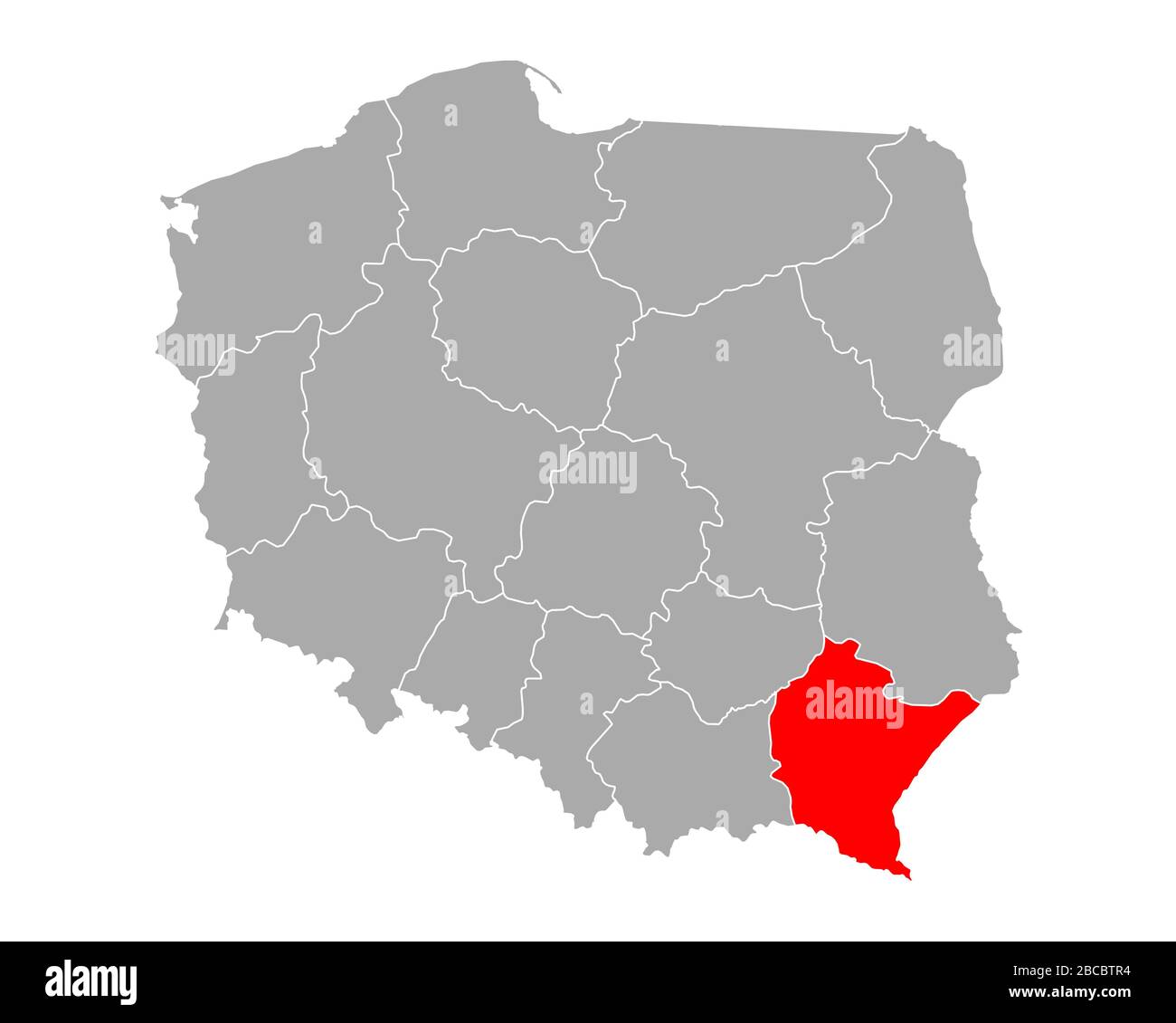 Map of Podkarpackie in Poland Stock Photo - Alamy