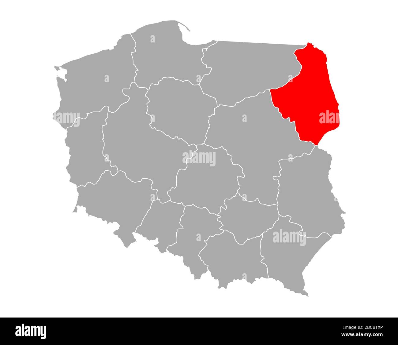 Map of Podlaskie in Poland Stock Photo - Alamy