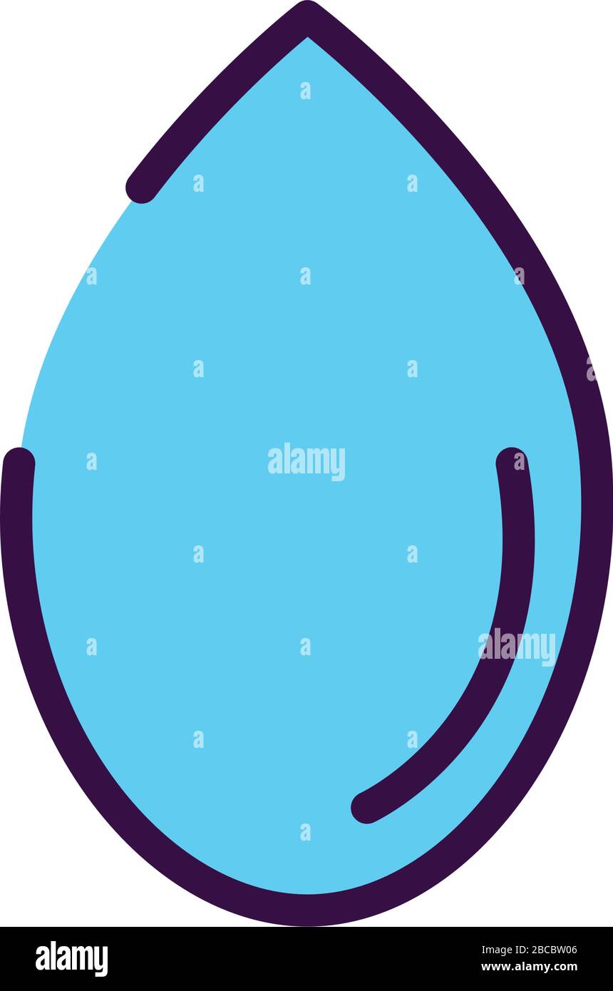 water drop icon over white background, line color style, vector ...