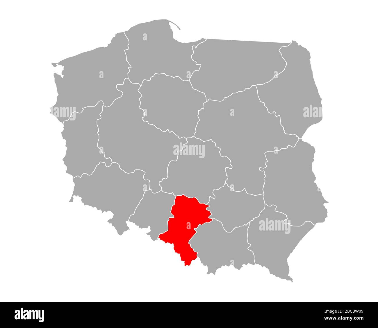Map of Slaskie in Poland Stock Photo - Alamy