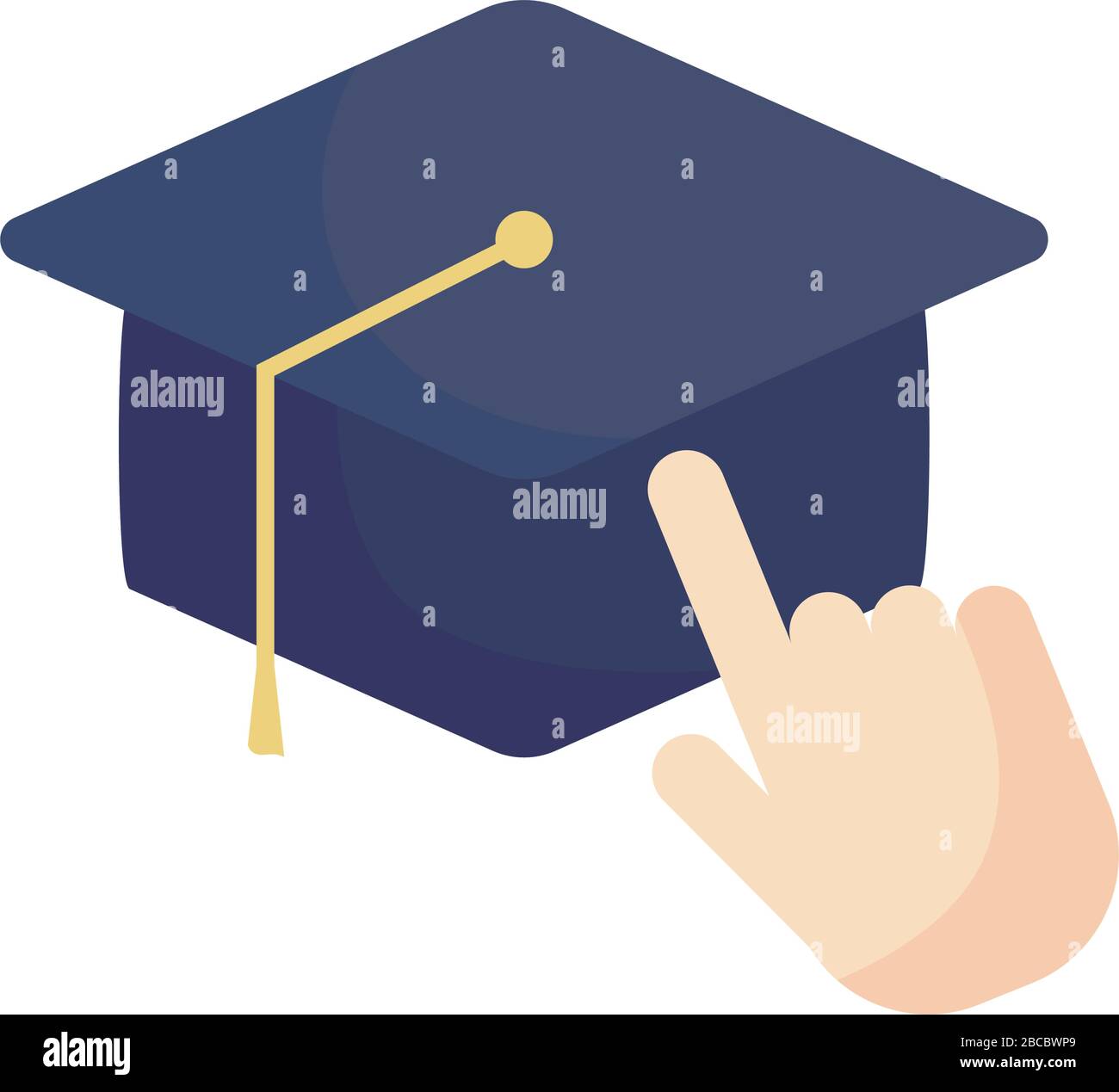 graduation cap on white background vector illustration design Stock ...