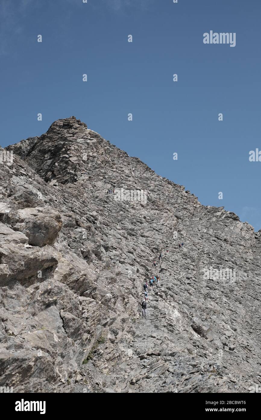 Trekking on the Rocciamelone mountain in valsusa Stock Photo - Alamy