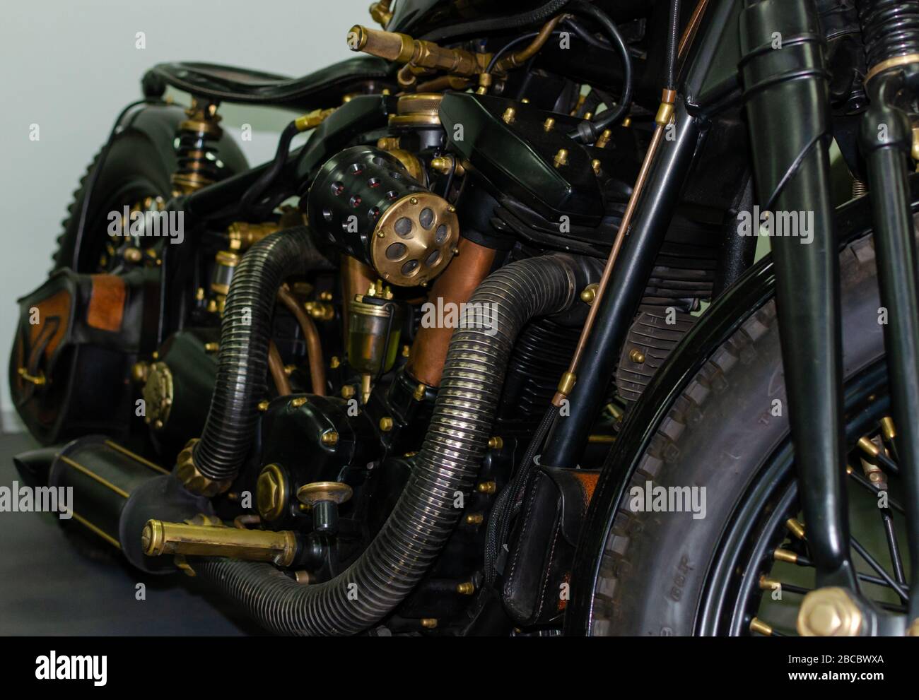 WROCLAW, POLAND - August 11, 2019: USA cars show: Fragment of vintage ...