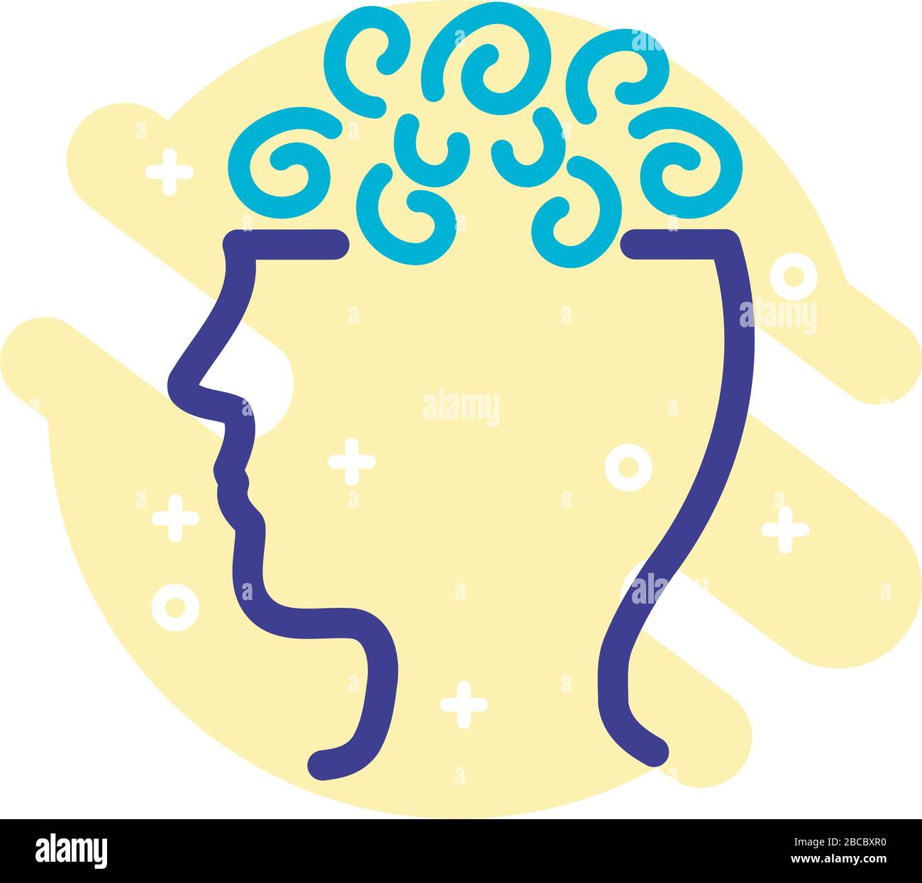 profile with confusion mental health line style icon Stock Vector Image ...