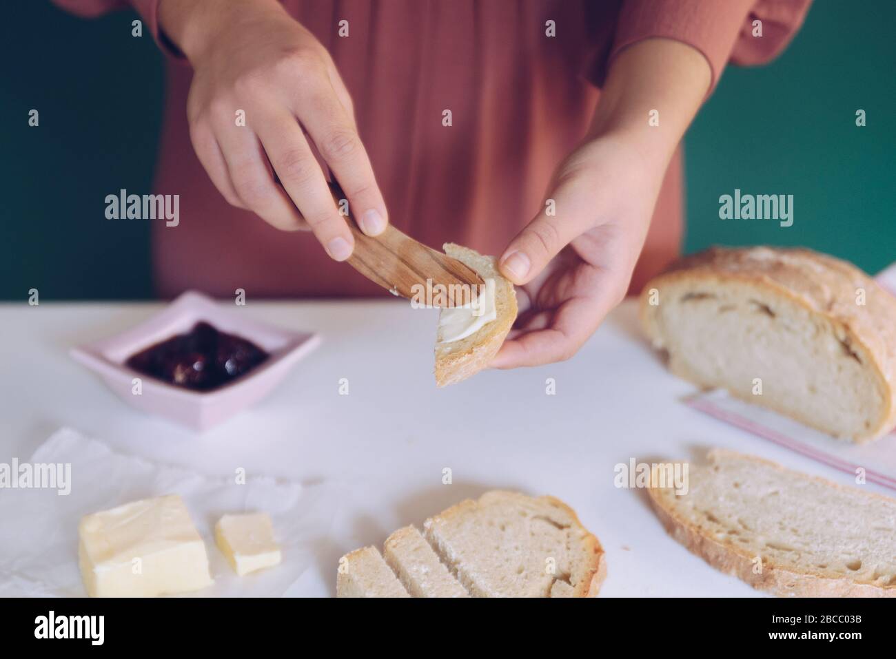 Woman eating peanut butter hi-res stock photography and images - Alamy