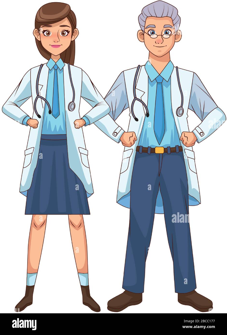 professional doctors couple avatars characters Stock Vector Image & Art ...