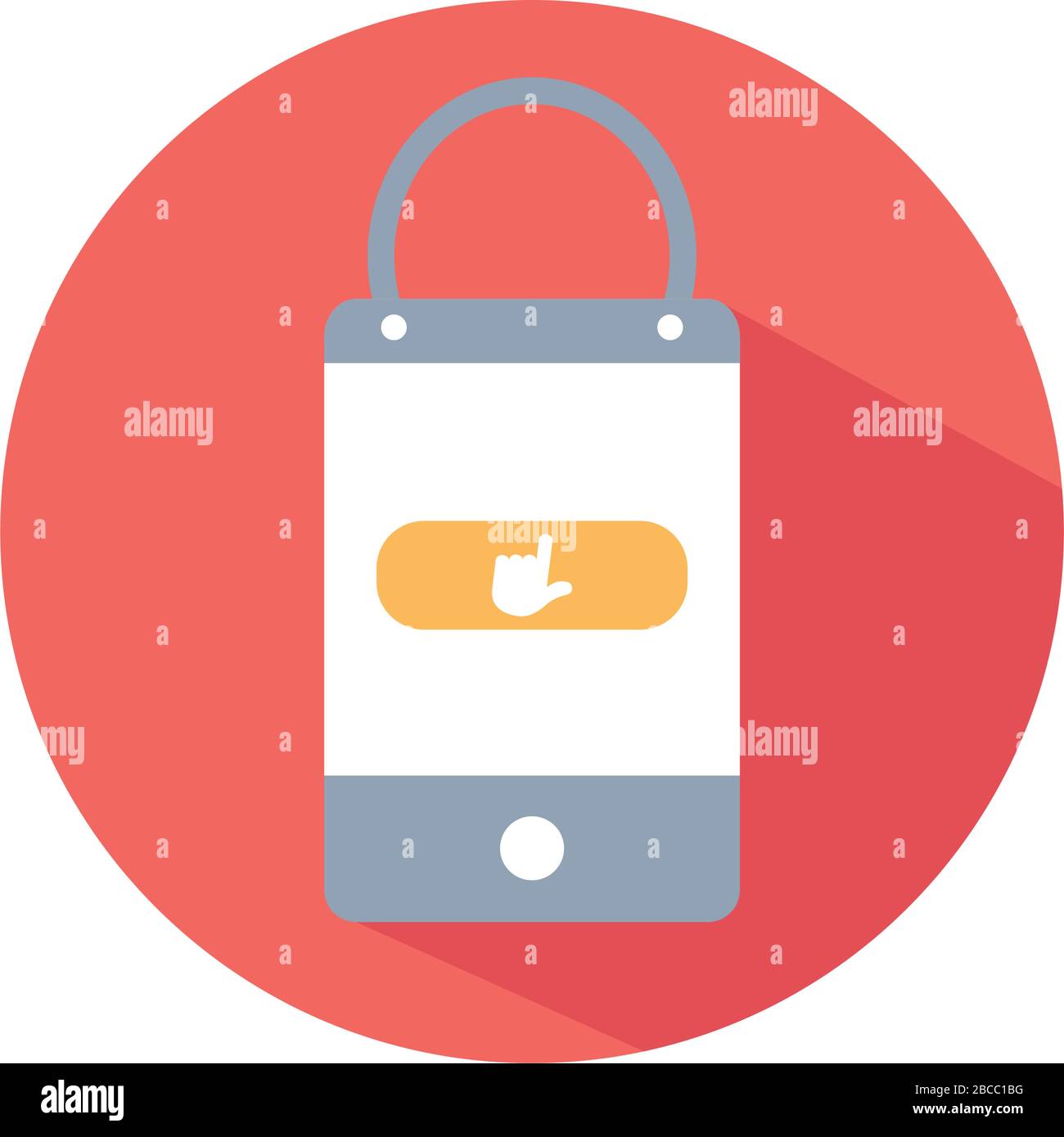 shopping online concept, smartphone with hand cursor icon over white ...