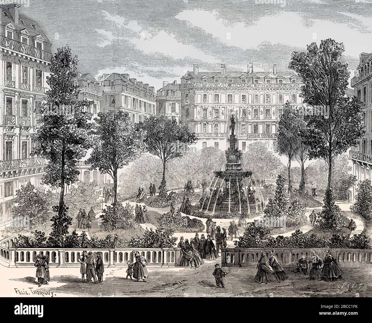 The Square Montholon, Paris, France, 1863 Stock Photo - Alamy