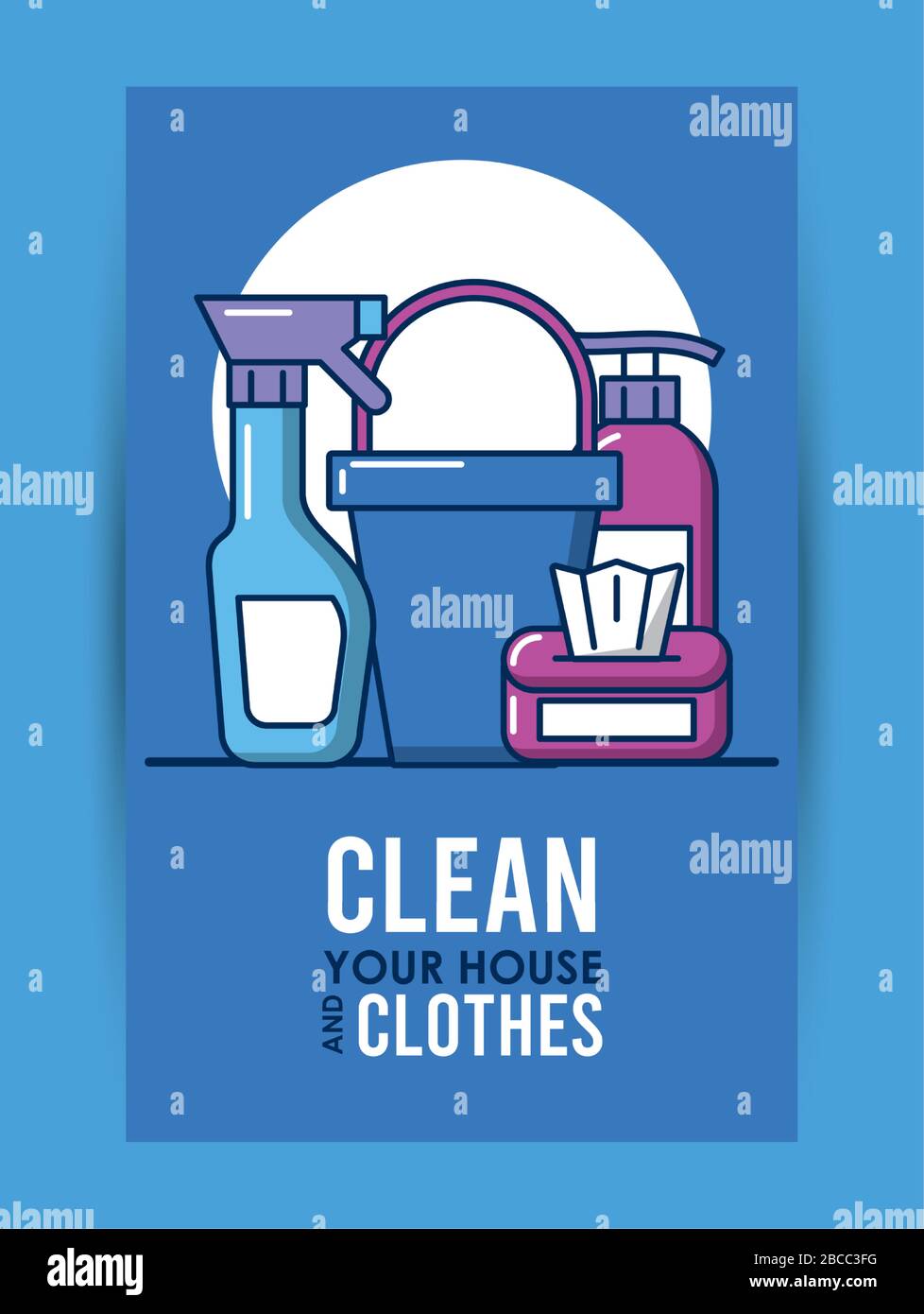 clean your house and clothes lettering with equipment Stock Vector ...