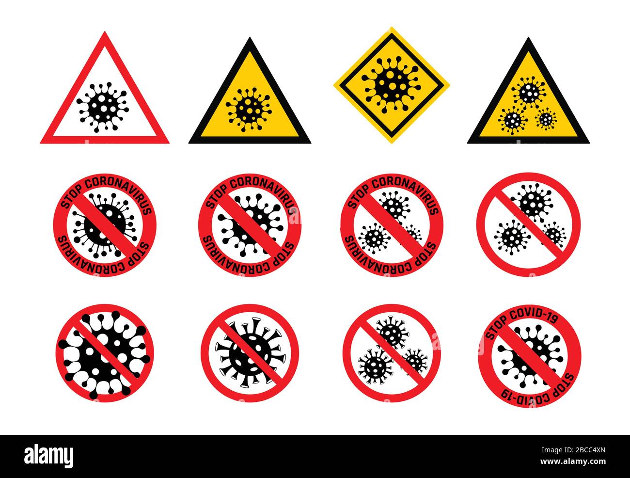 Abstract virus strain model Novel coronavirus 2019-nCoV is crossed out ...