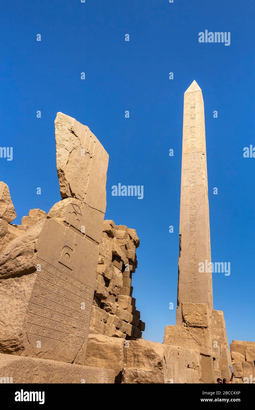 The obelisk of Thutmose I between the 3rd and 4th Pylon inside Karnak ...