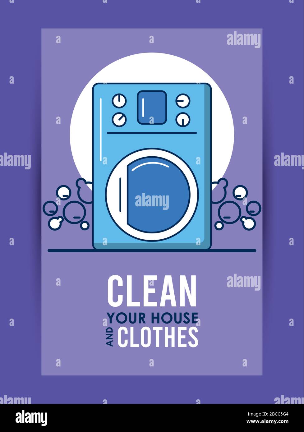 clean your house and clothes lettering with equipment Stock Vector ...