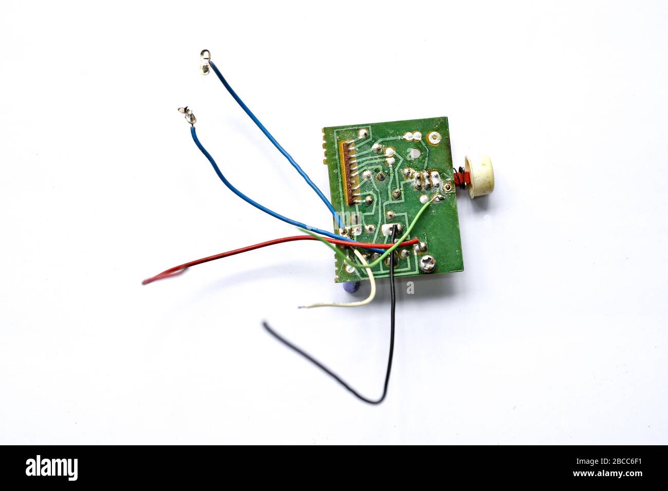 small vintage circuit board on white Stock Photo - Alamy