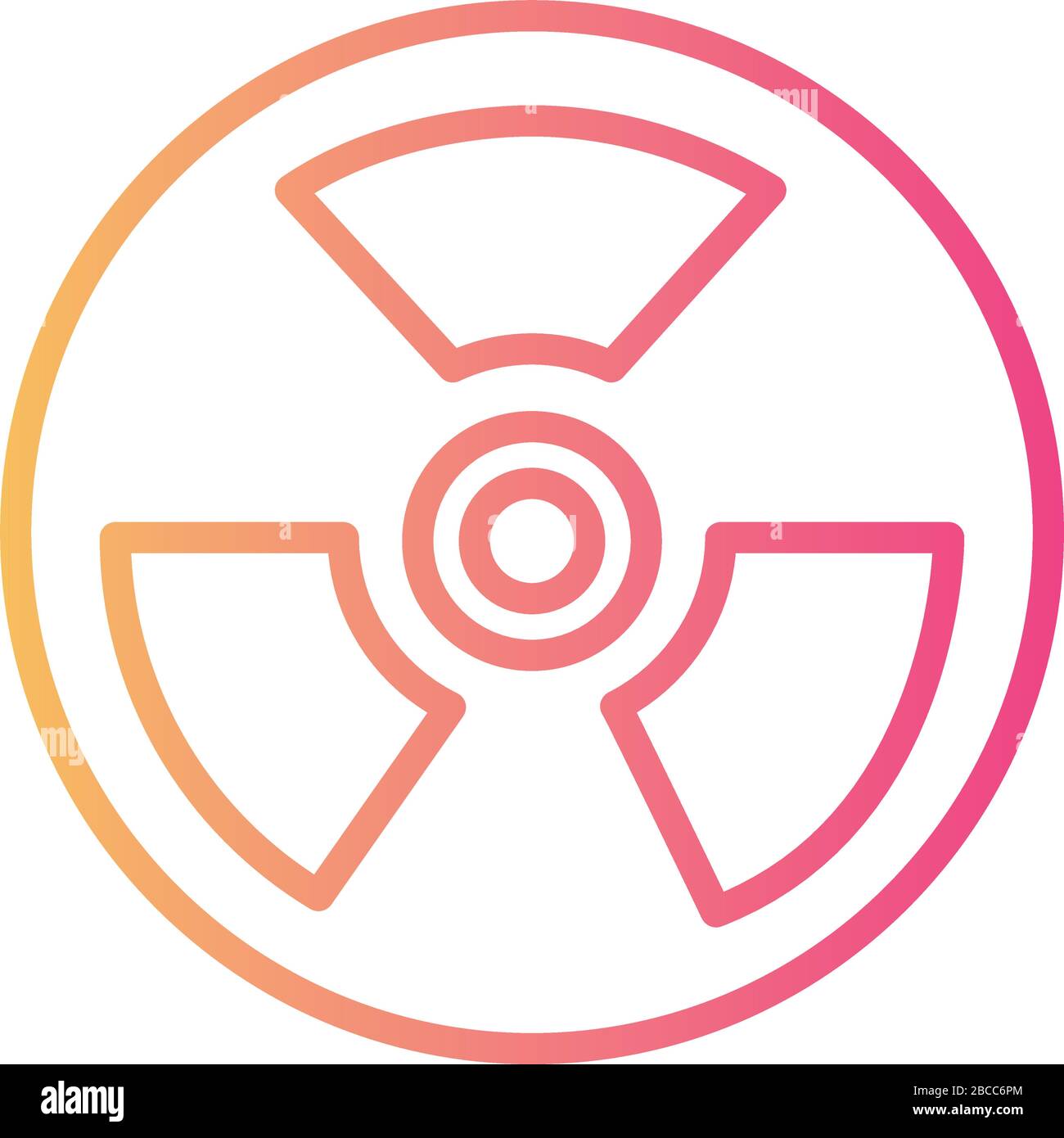 nuclear caution signal linear gradient style icon Stock Vector Image ...