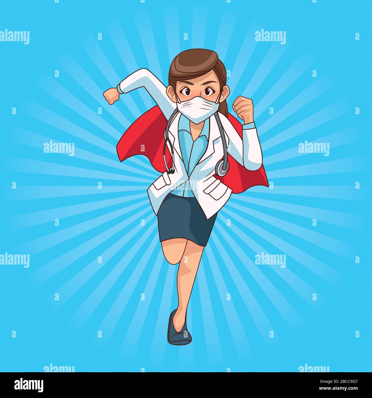 super female doctor runing character Stock Vector Image & Art - Alamy