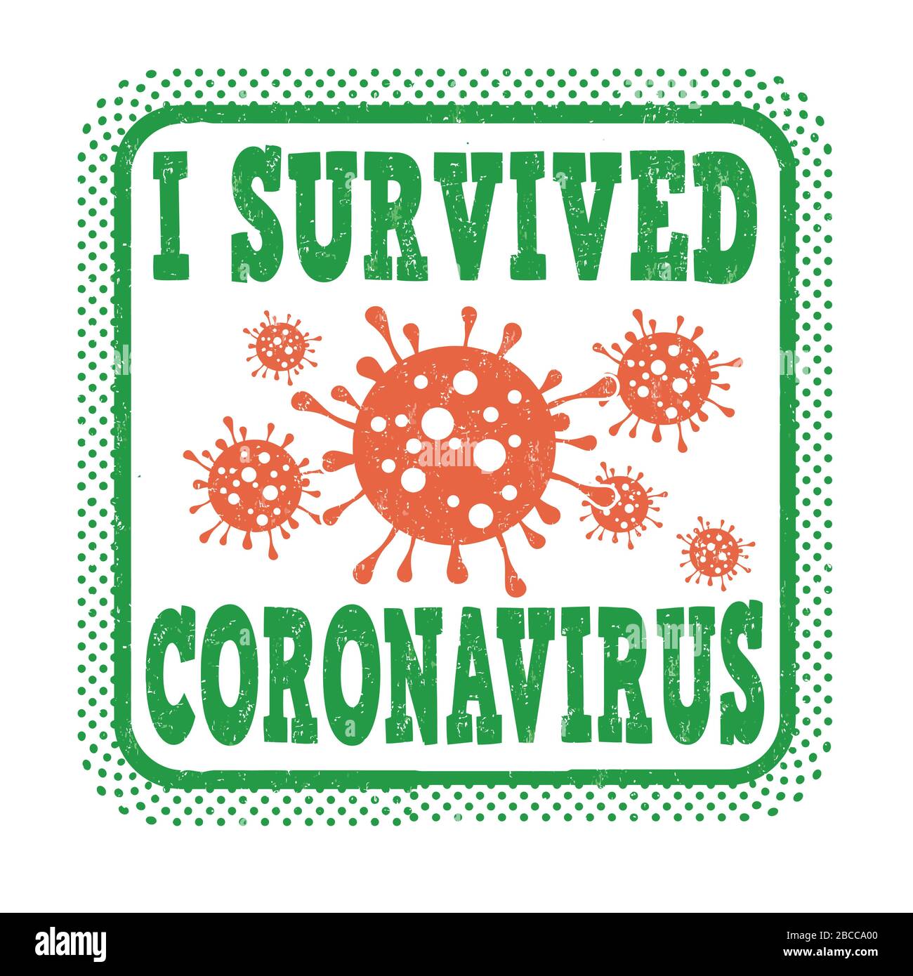 I survived coronavirus grunge rubber stamp on white background, vector ...