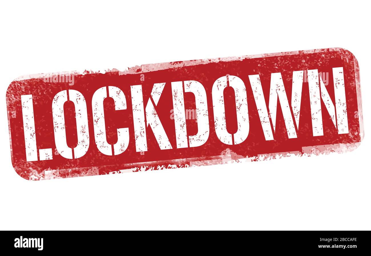 Lockdown grunge rubber stamp on white background, vector illustration ...